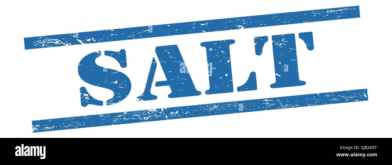 SALT text on blue grungy vintage rubber stamp Stock Photo - Alamy