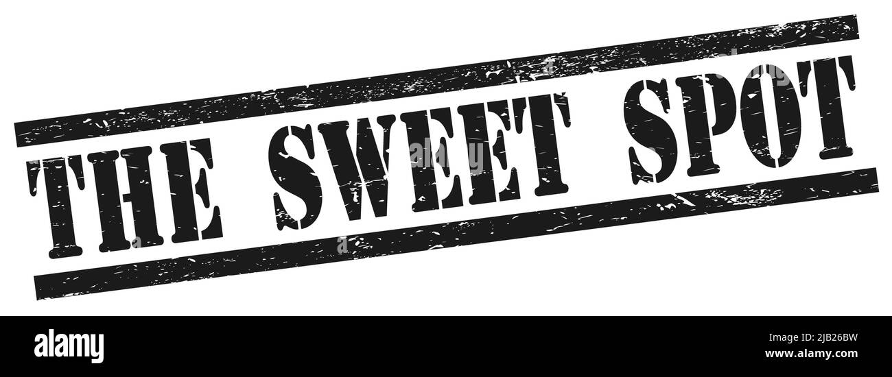 THE SWEET SPOT text on black grungy rectangle vintage stamp Stock Photo ...