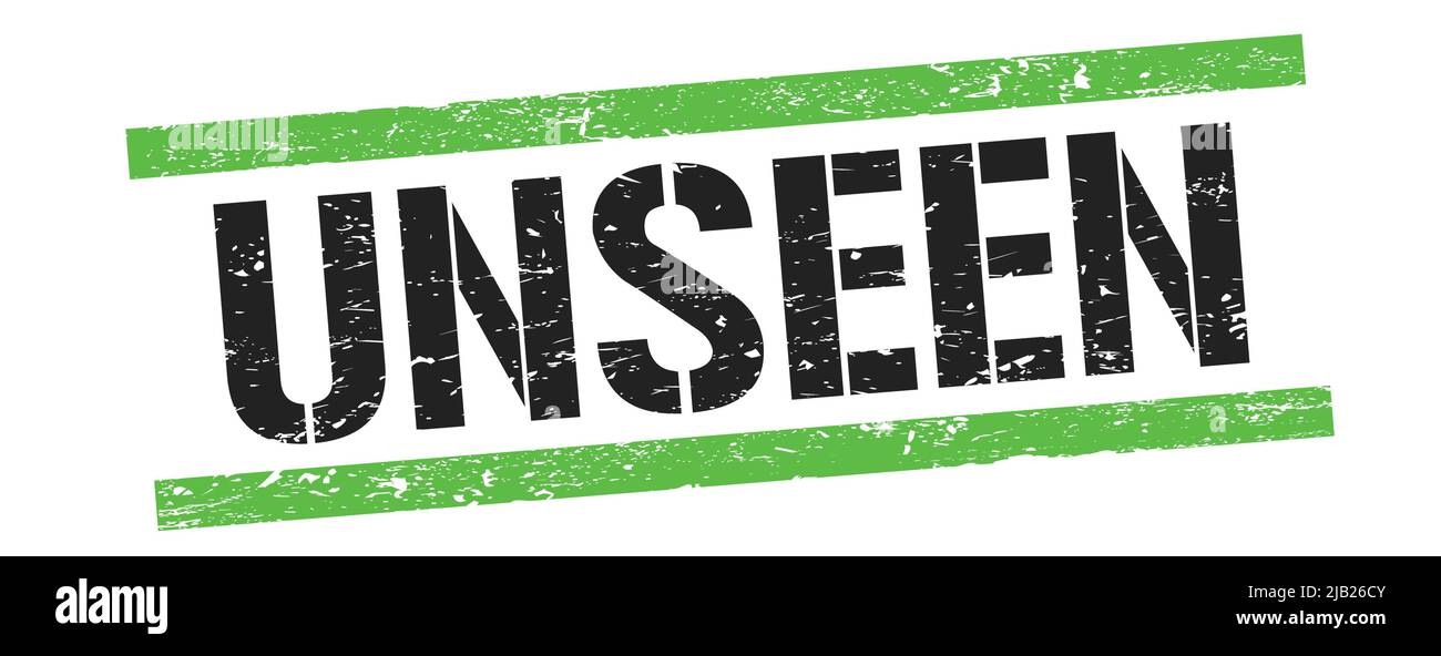 UNSEEN text on black green grungy lines stamp sign Stock Photo - Alamy