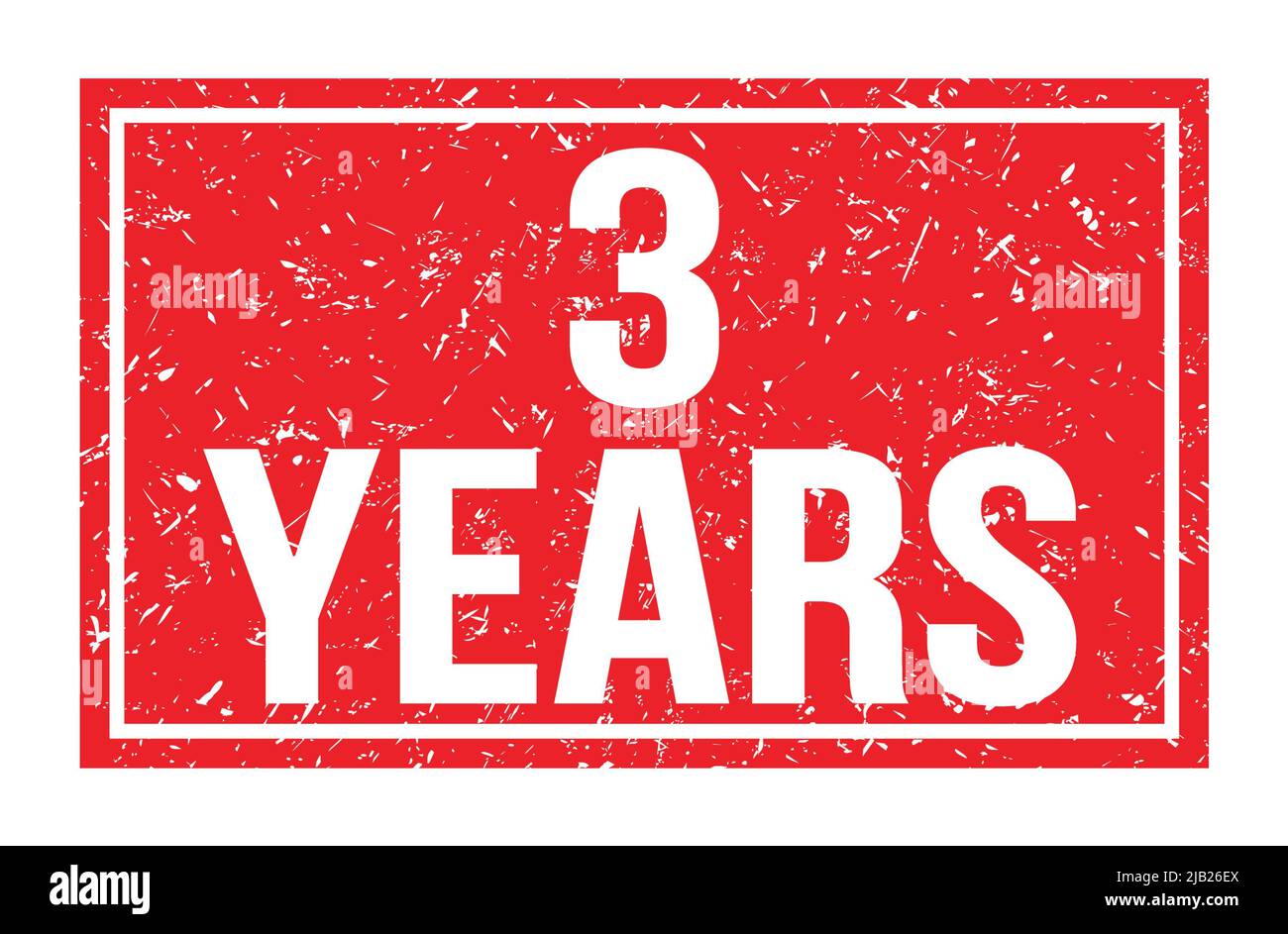 3 YEARS, words written on red rectangle stamp sign Stock Photo - Alamy