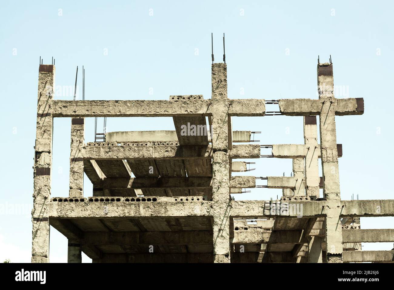 Unfinished and abandoned building. Infinished concrete structure Stock ...