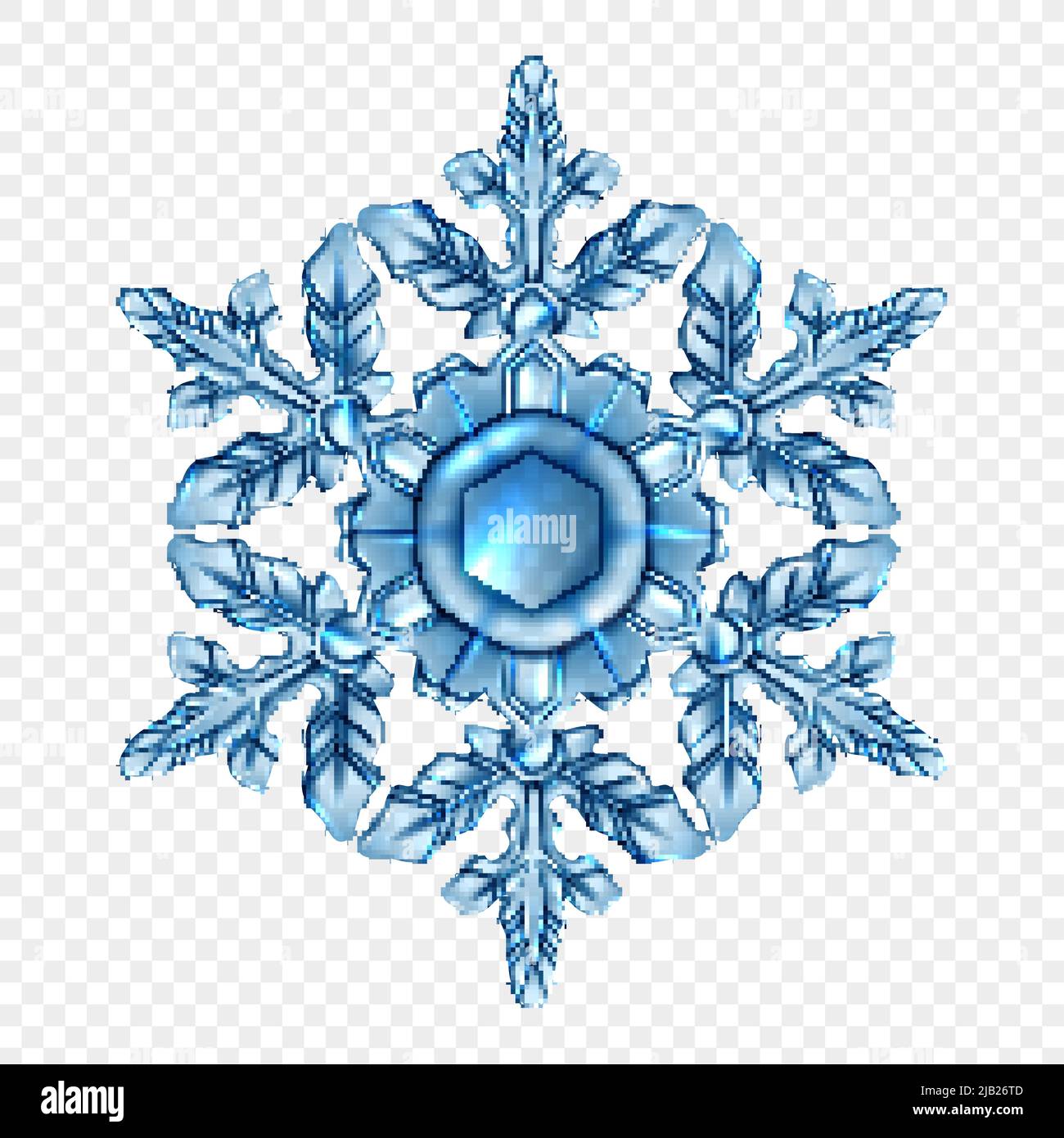 Realistic Snowflake With Transparent Background