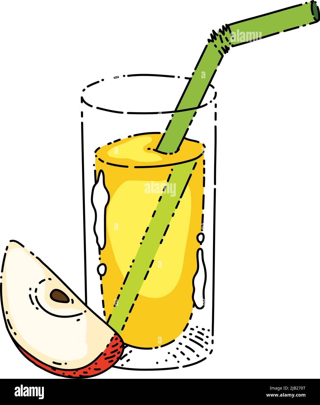 Apple juice glass sketch Stock Vector Images - Alamy