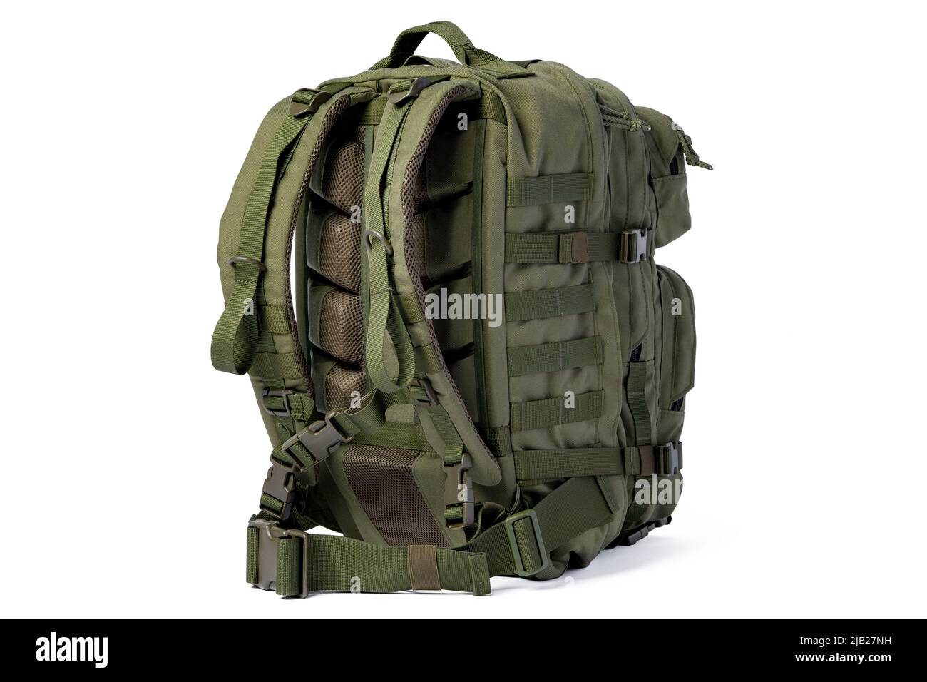 Military backpack isolated on a white background Stock Photo - Alamy