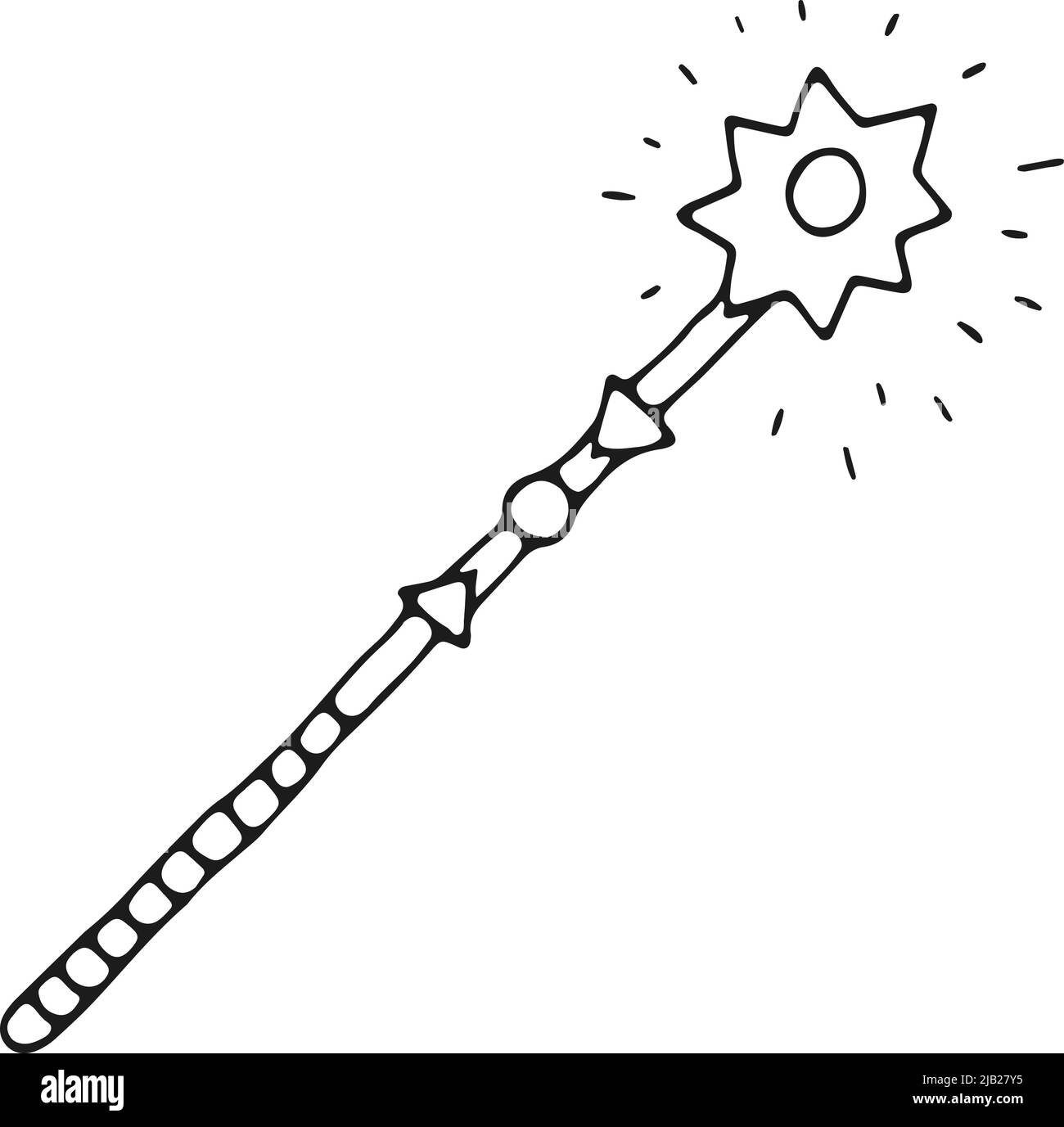 Magic wand line icon. Fairytale miracle symbol Stock Vector Image & Art ...