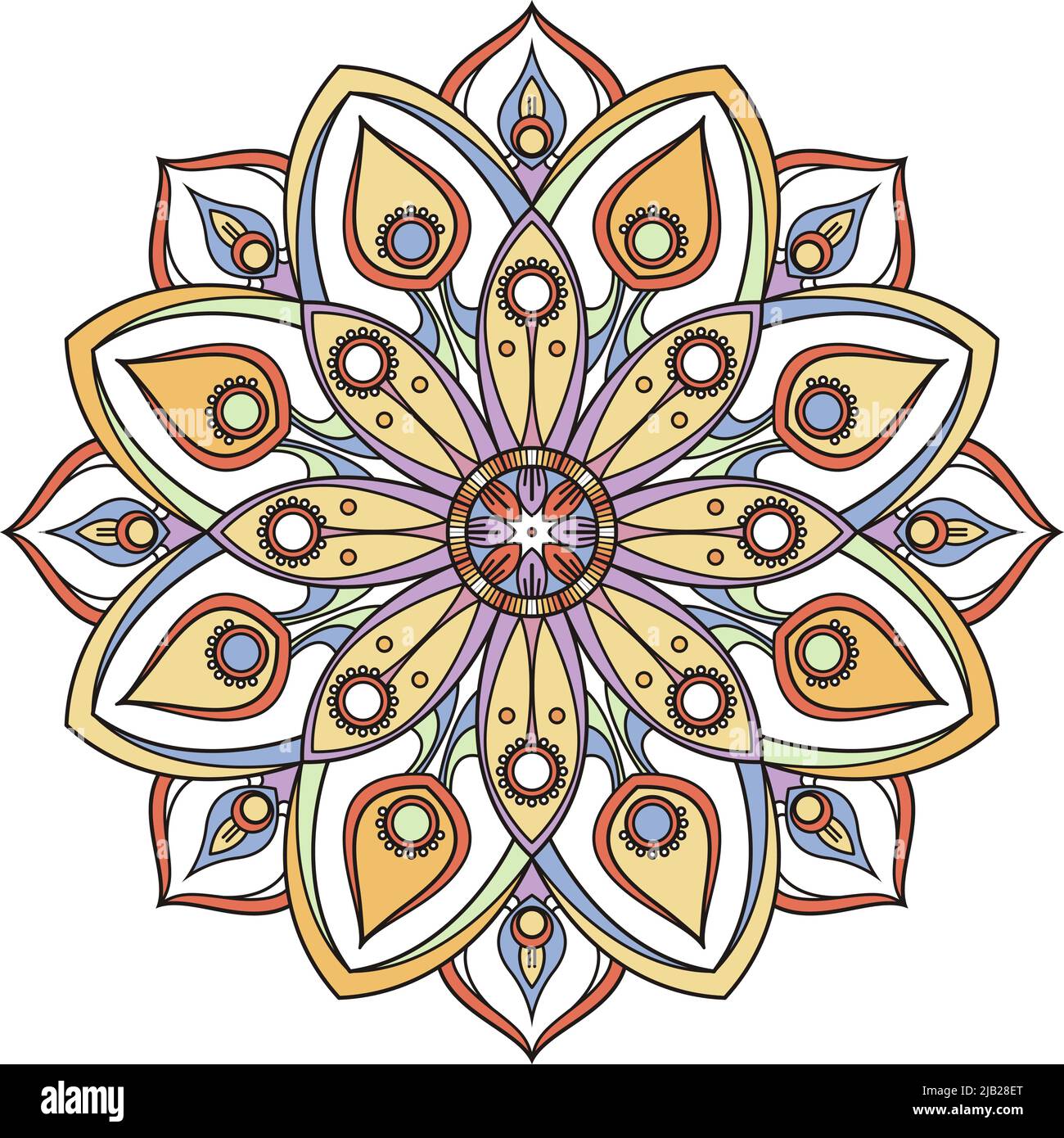 Mindfulness circle. Ancient indian round pattern symbol Stock Vector ...