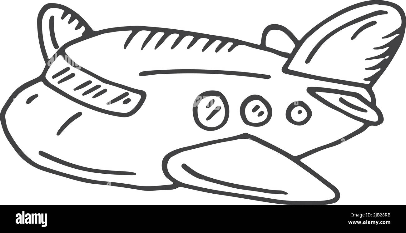 Plane sketch in baby drawing style. Toy airplane Stock Vector Image ...