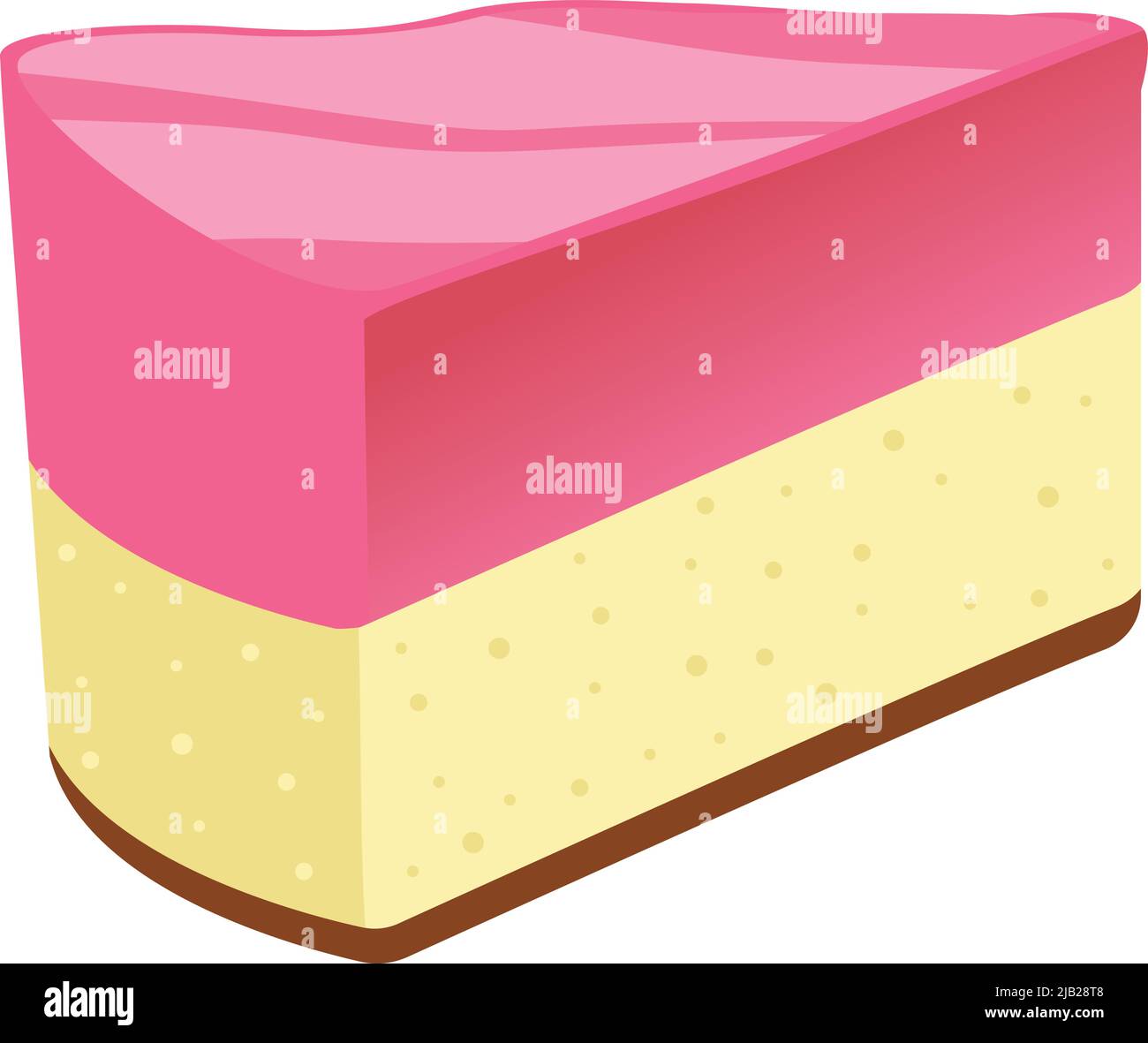 Pink jelly cake slice cartoon icon. Berry dessert Stock Vector Image ...