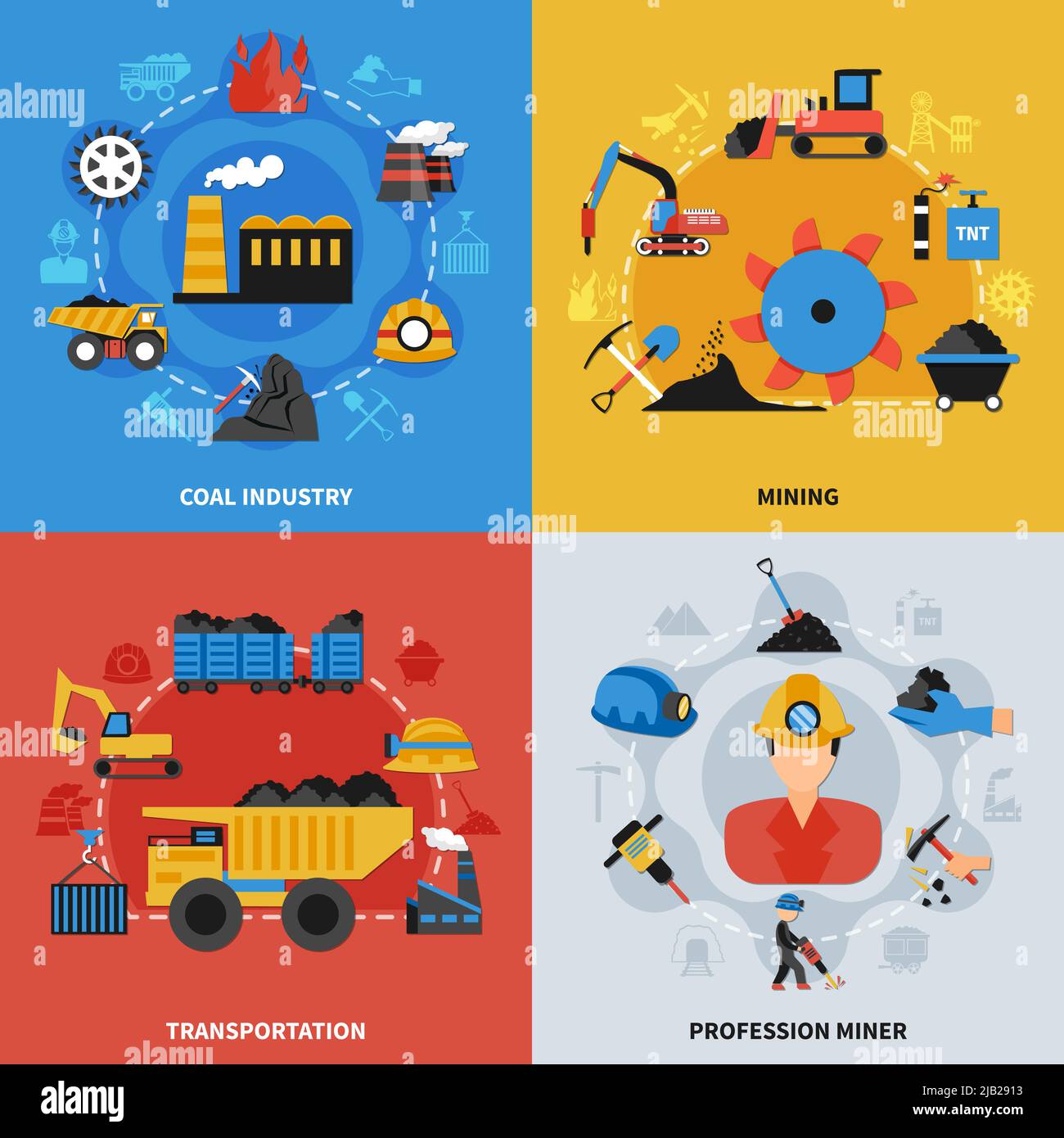 Miners transportation Stock Vector Images - Alamy