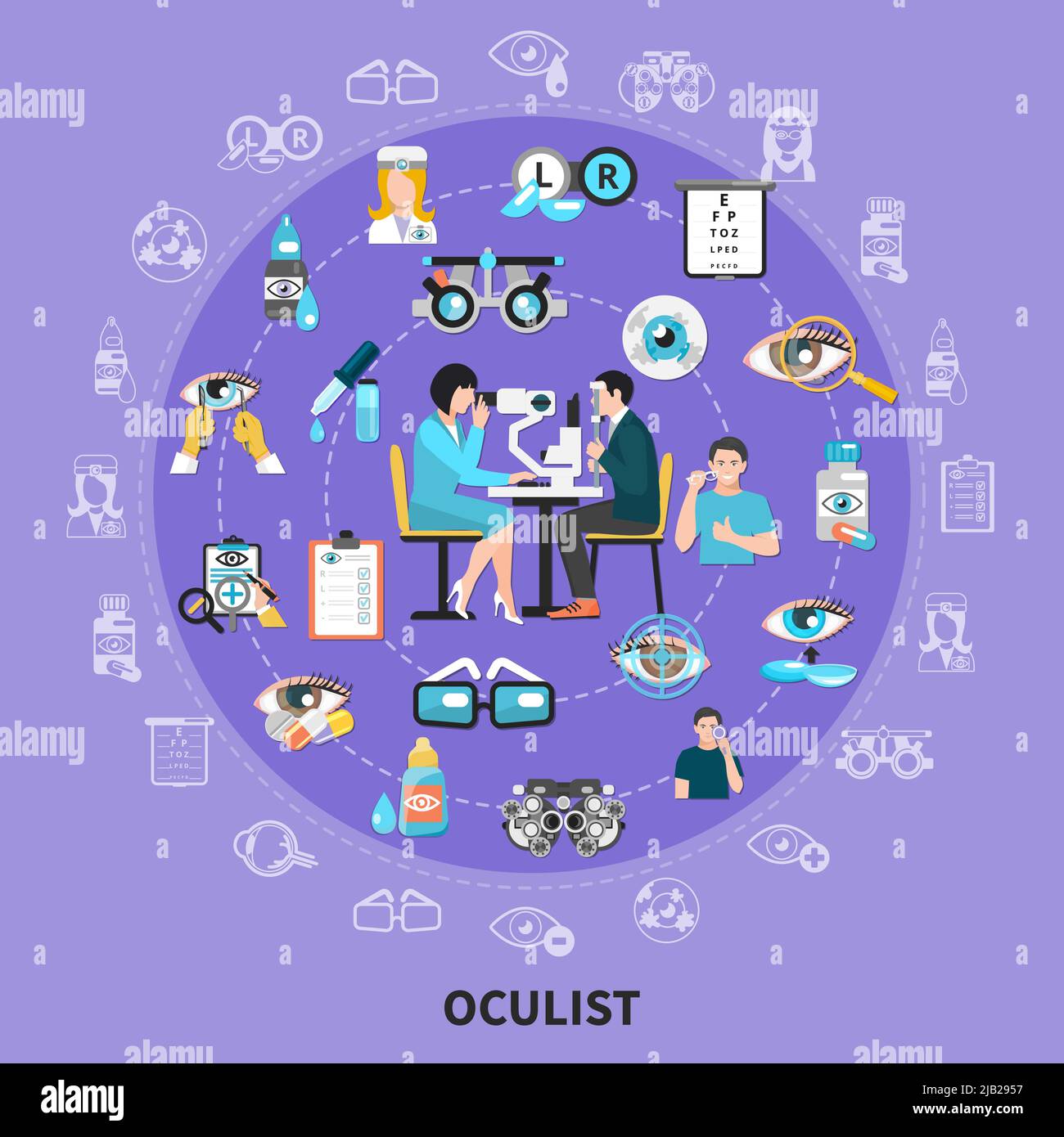 Contact lenses eye test Stock Vector Images - Alamy