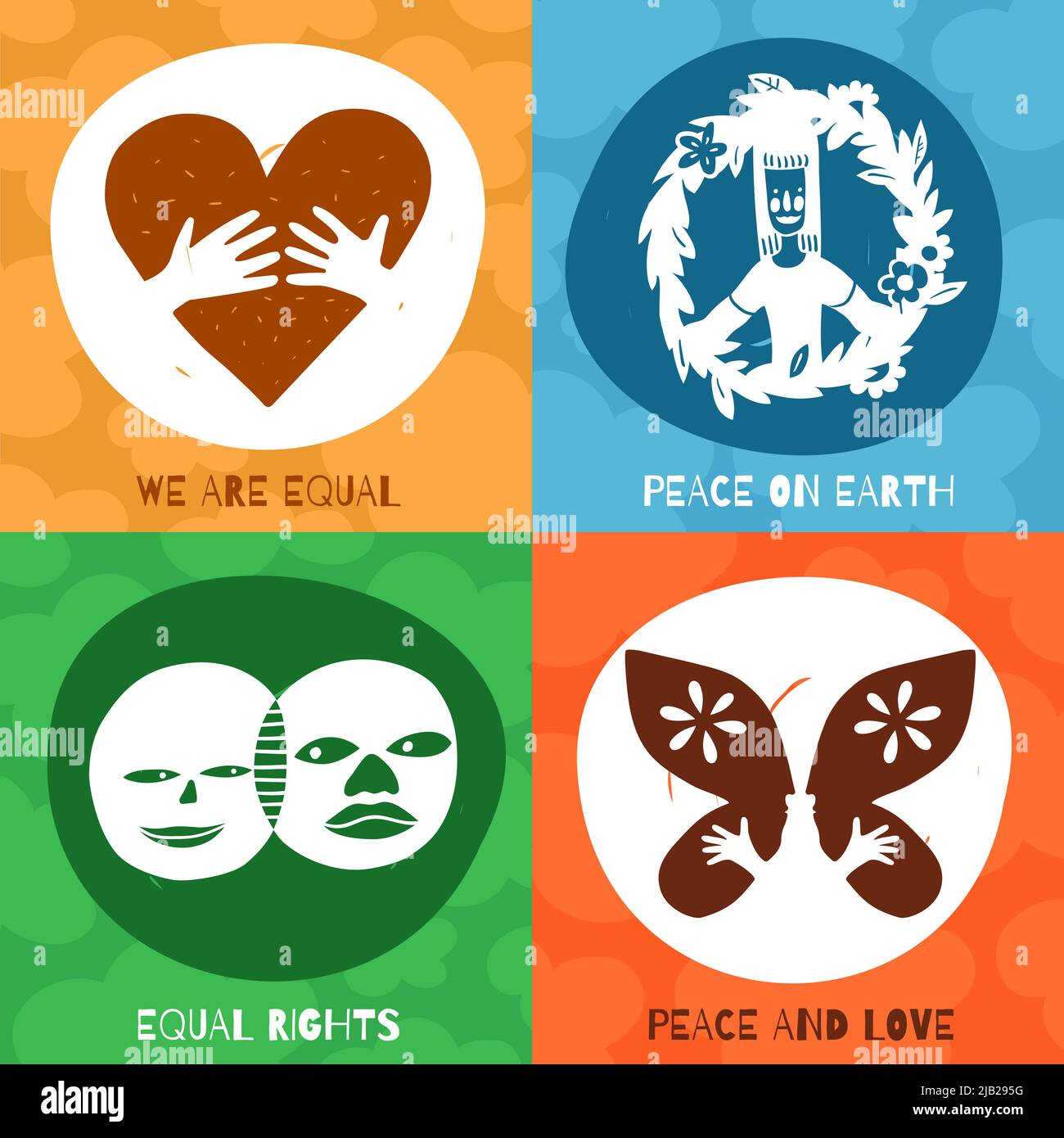 International friendship symbols design concept with equal rights ...