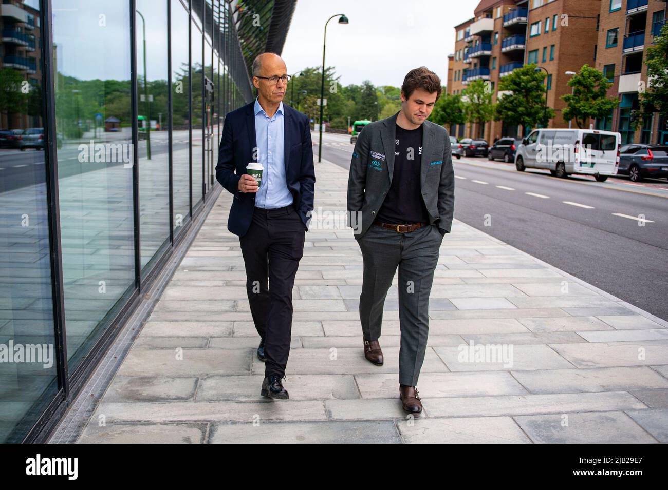 Stavanger 20220601.Magnus Carlsen together with father Henrik Albert ...