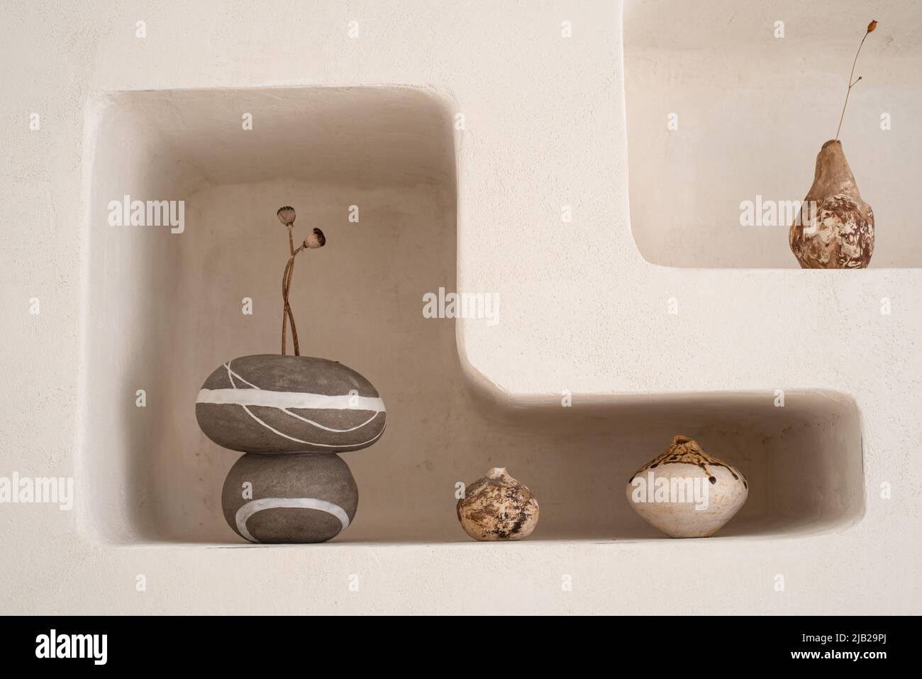Ceramic vases in a minimalist style Stock Photo - Alamy