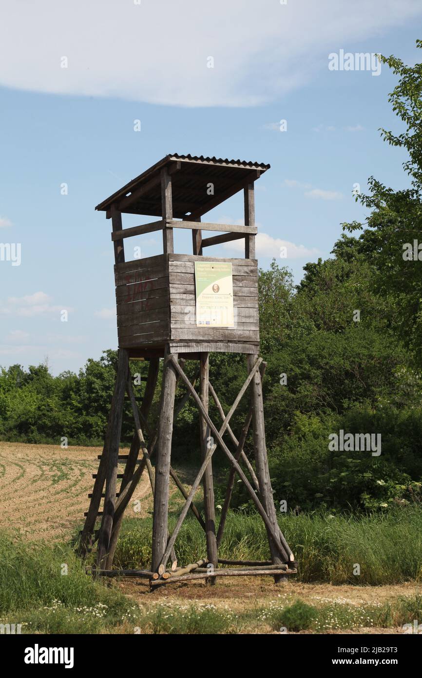 Wooden hunting tower hi-res stock photography and images - Alamy