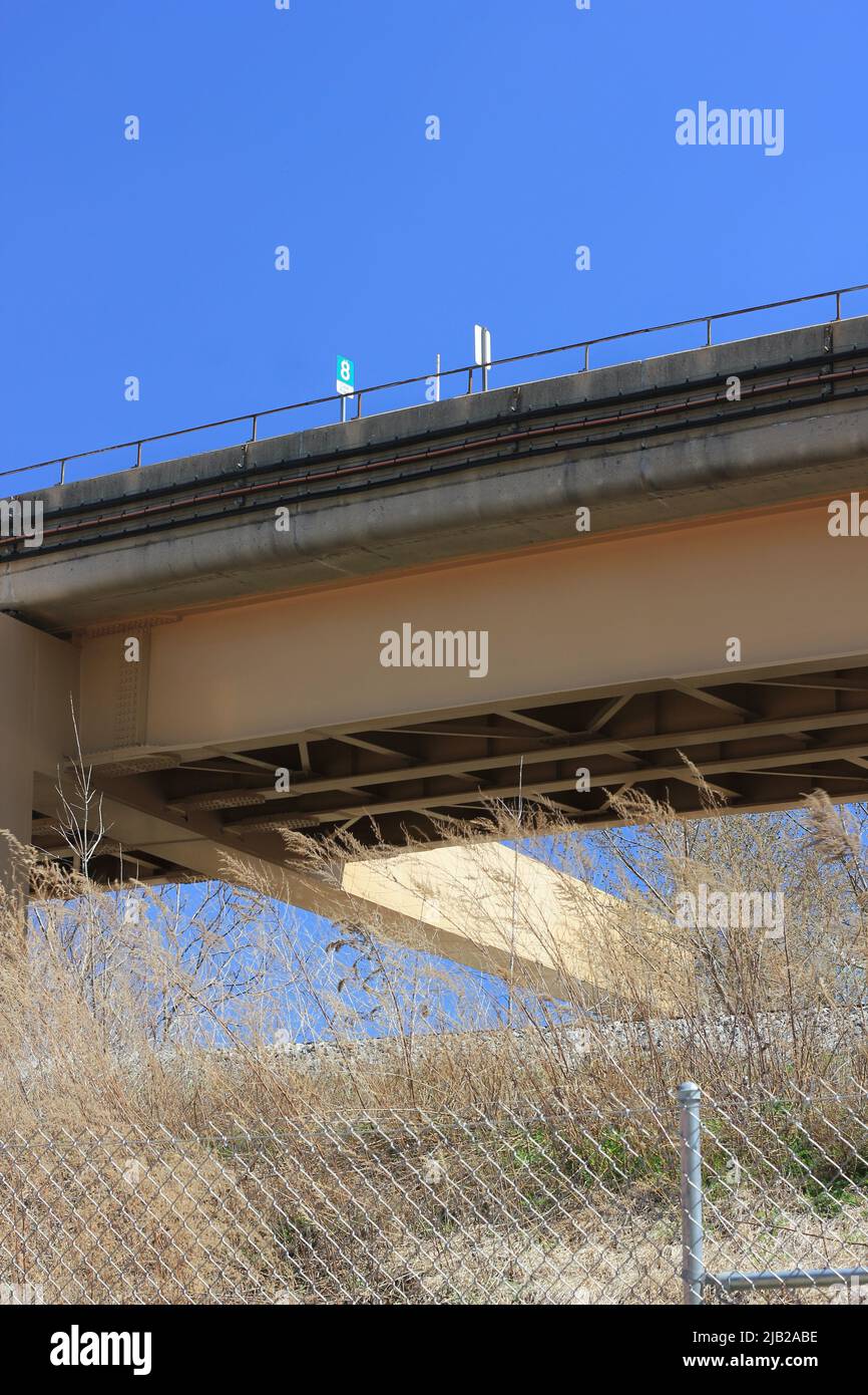 Industrial overpass flying over the inner city fields Stock Photo - Alamy