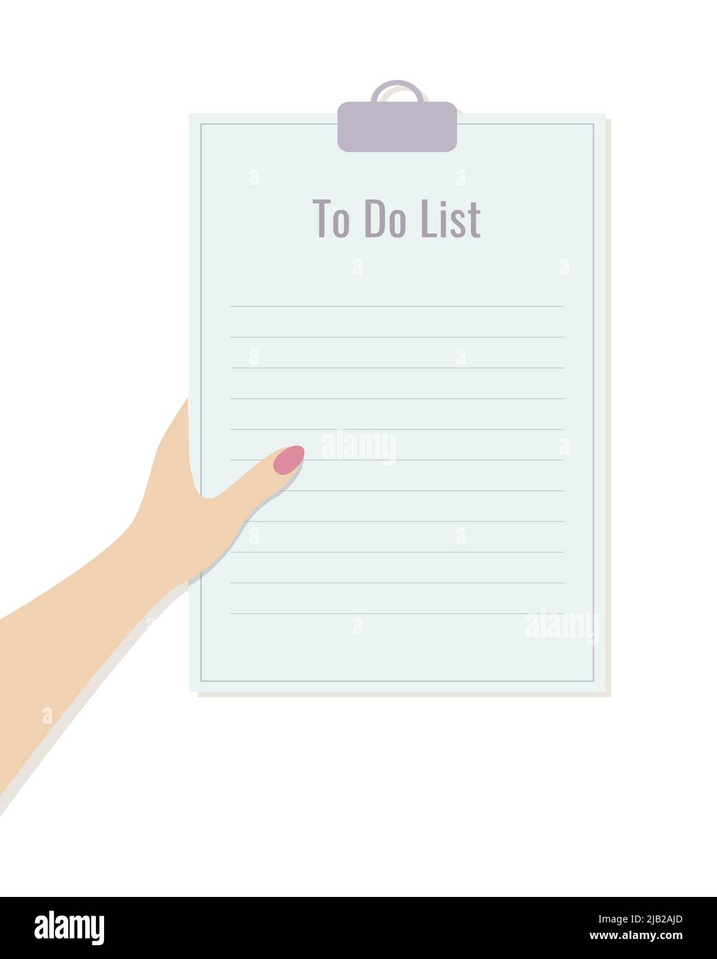Human female hand holding blank to do list paper template vector ...