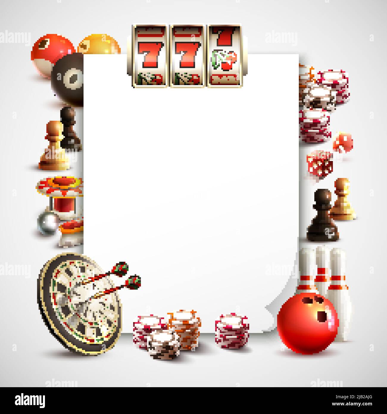 Games realistic frame with white sheet for text photo or different ...