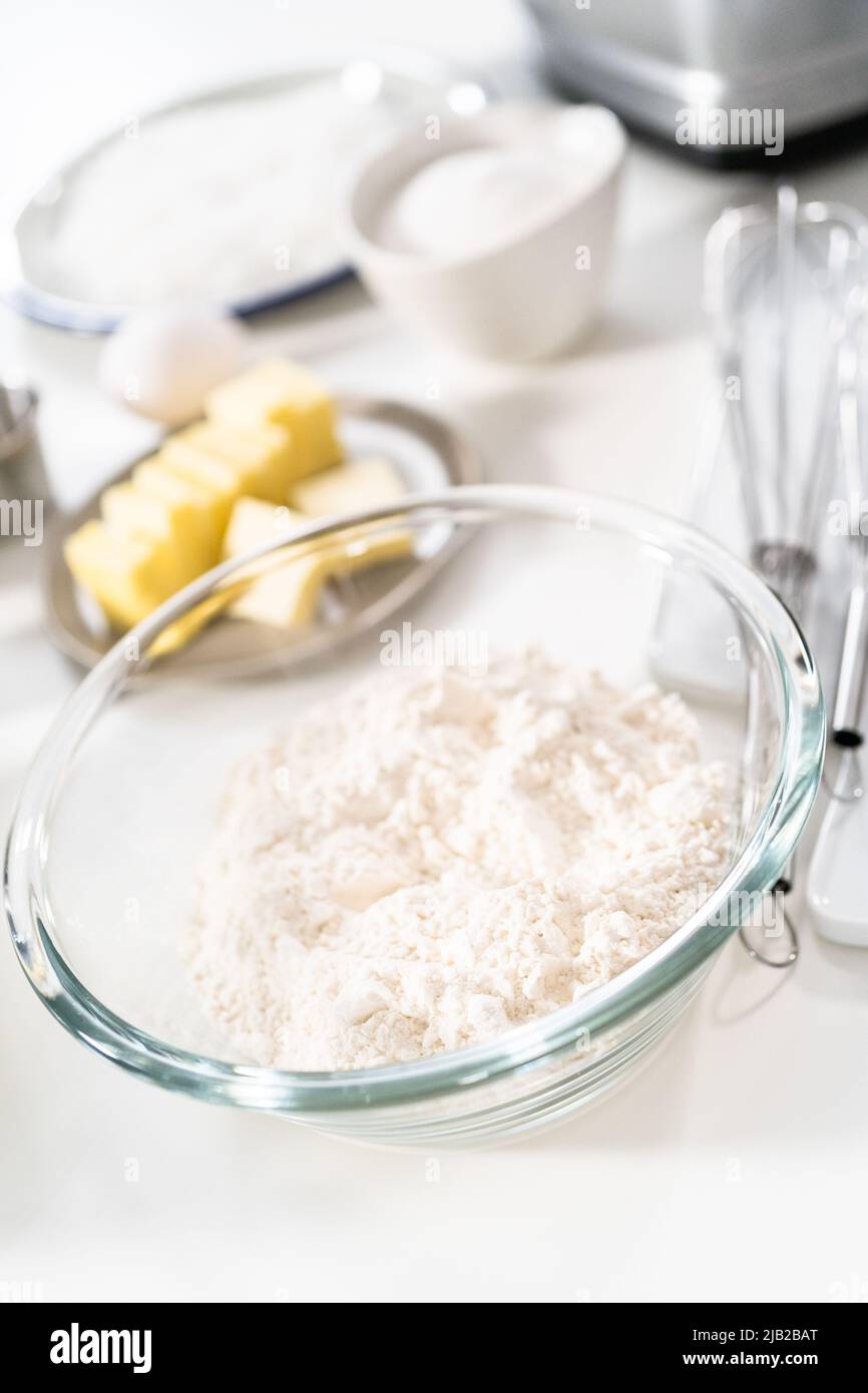 Ingredient to bake coconut cookies on the kitchen counter Stock Photo ...