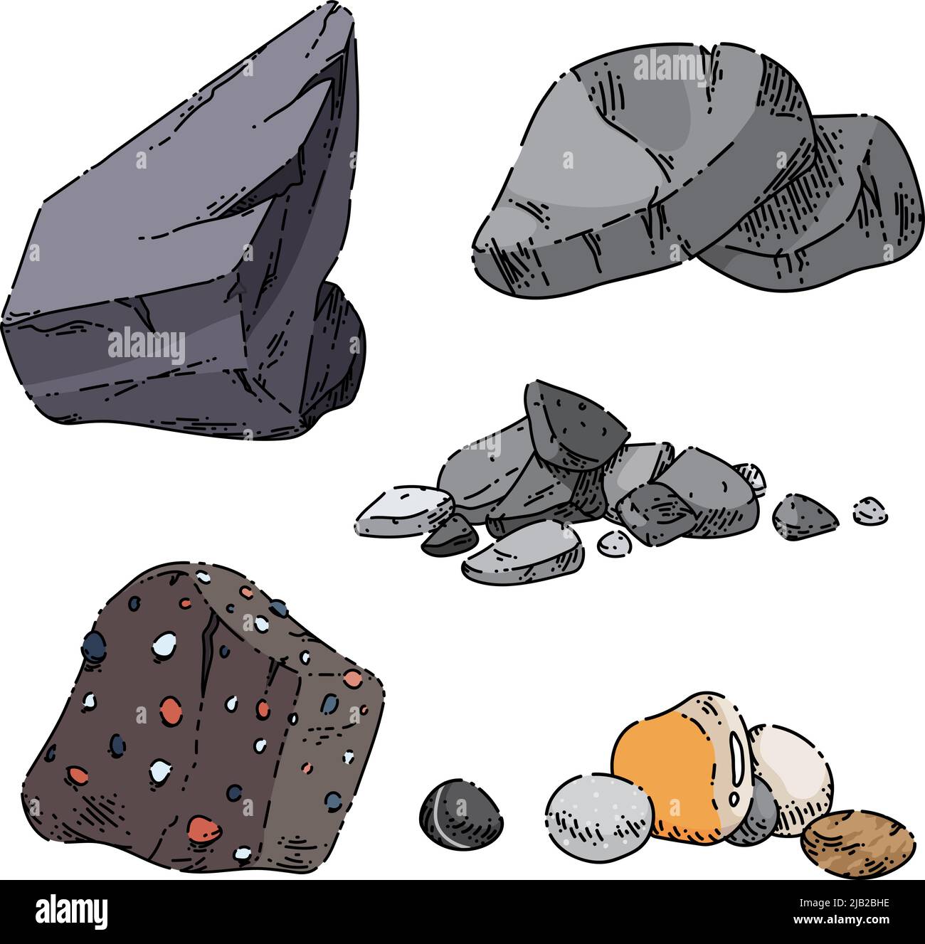 stone rock sketch hand drawn vector Stock Vector Image & Art - Alamy