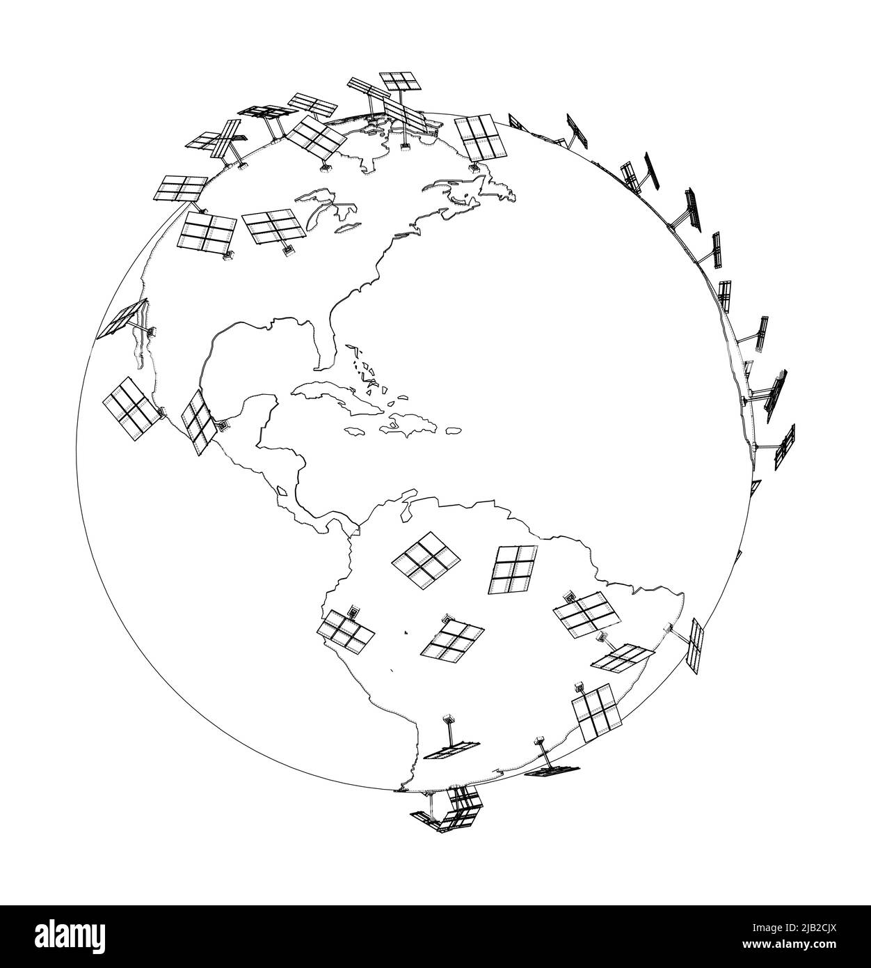 Solar Panels on Earth Concept. Vector Stock Vector Image & Art - Alamy
