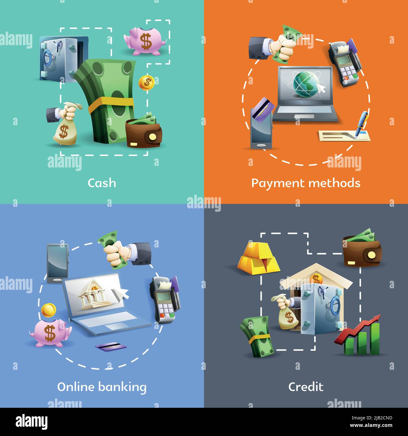 Payment options icons set Stock Vector Images - Alamy