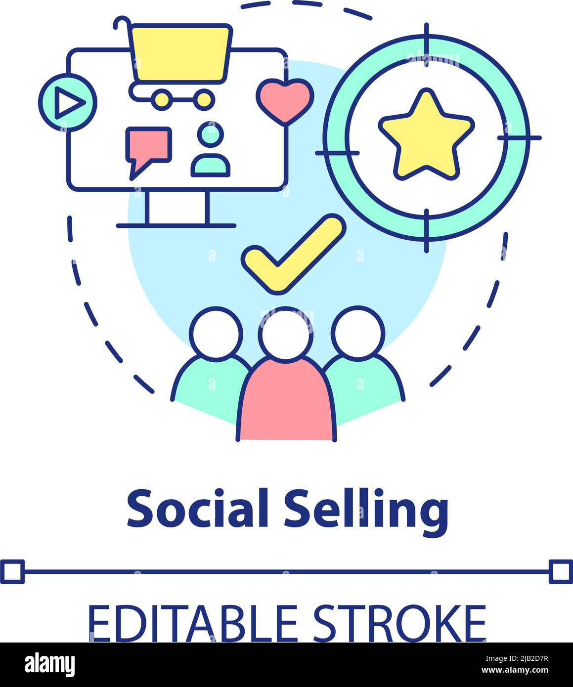Social selling concept icon Stock Vector Image & Art - Alamy