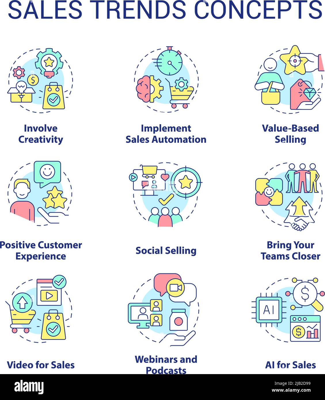 Sales trends concept icons set Stock Vector Image & Art - Alamy