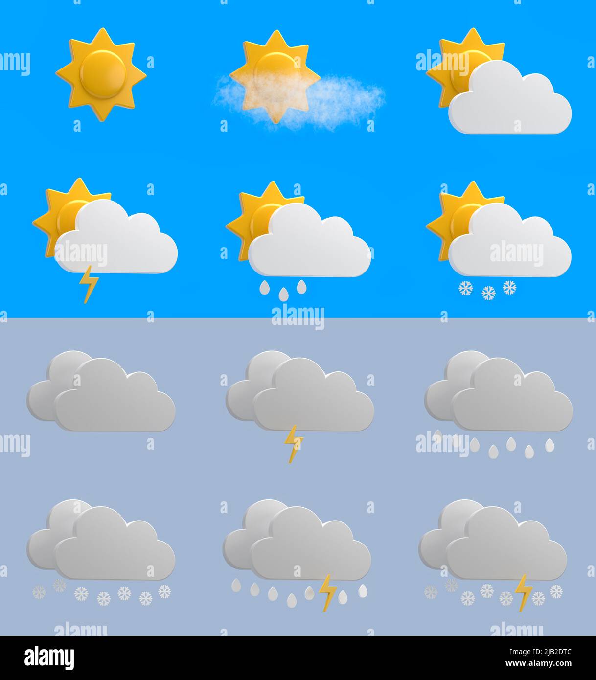 3D Weather forecast series: Different 3d pictograms which cover the ...