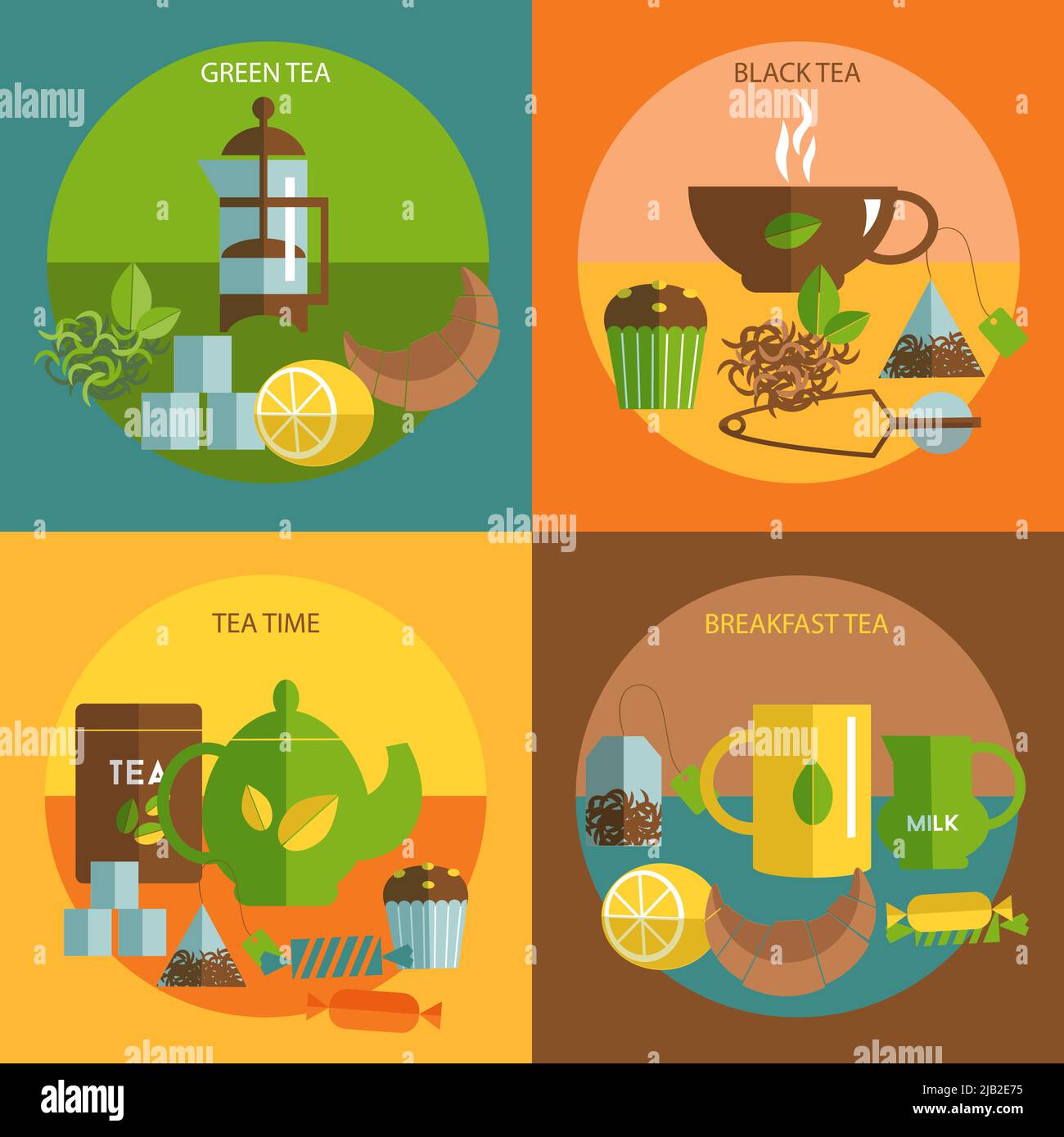 Afternoon tea vector vectors hi-res stock photography and images - Alamy