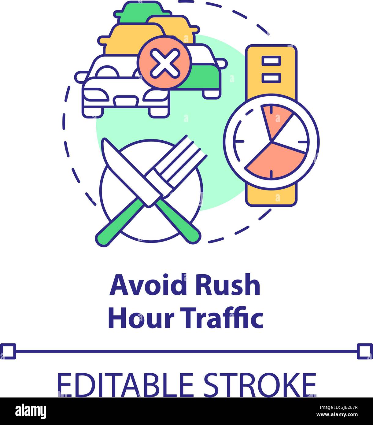 Avoid rush hour traffic concept icon Stock Vector Image & Art - Alamy