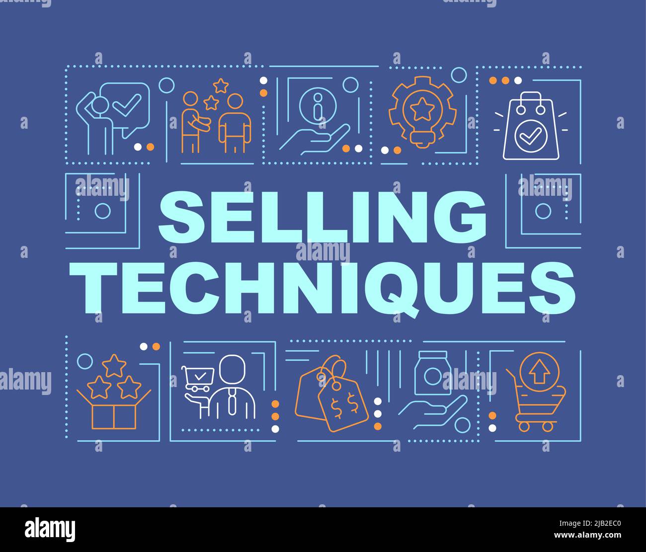 Selling techniques word concepts dark blue banner Stock Vector Image & Art - Alamy