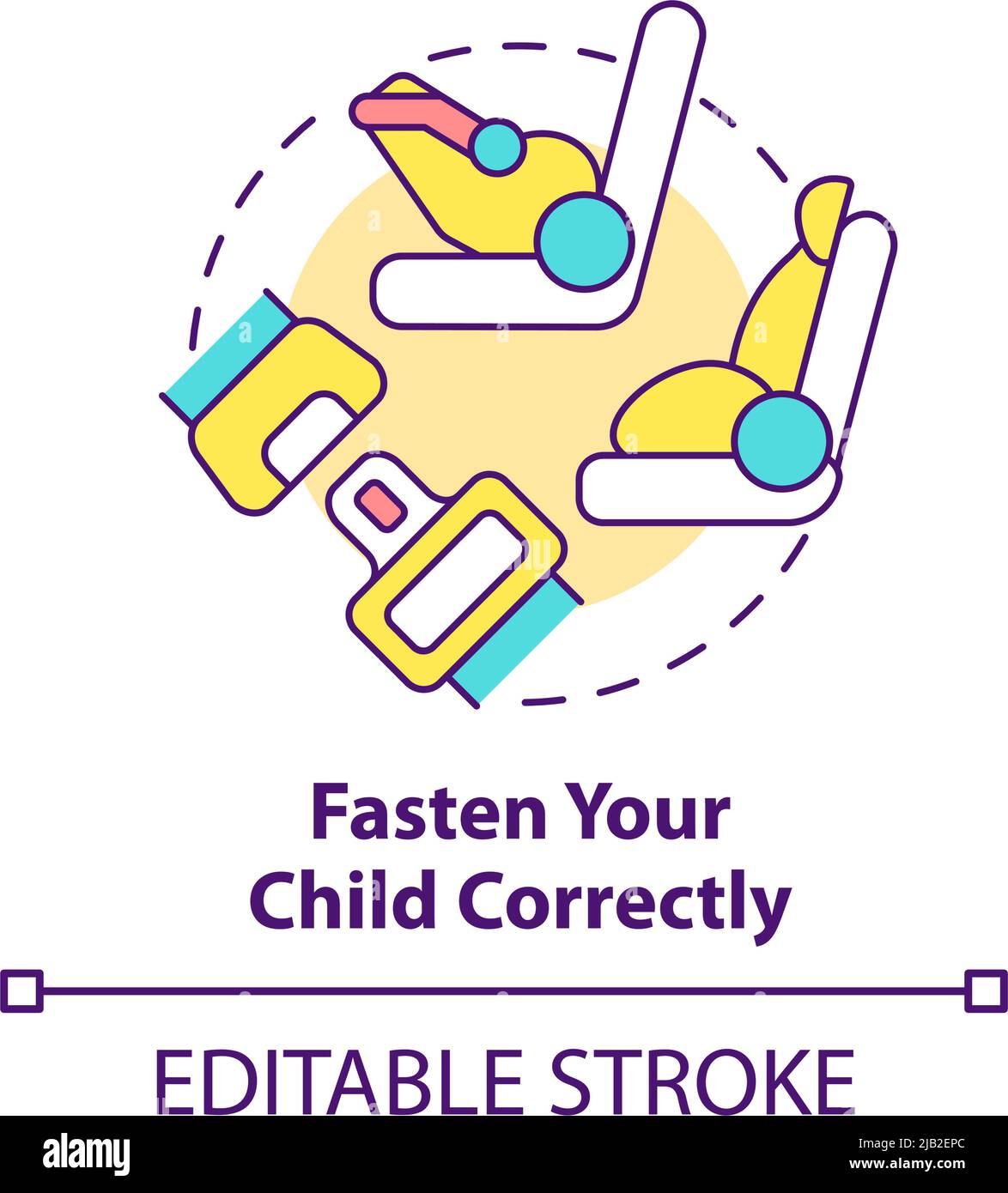 Child fasten seat belt Stock Vector Images - Alamy