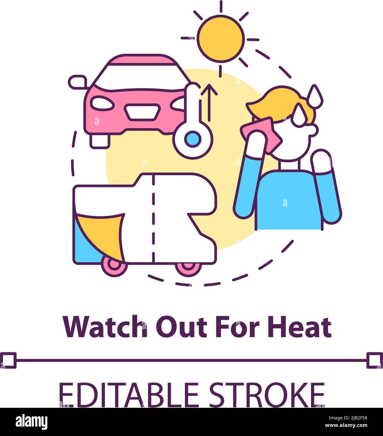 Watch out for heat concept icon Stock Vector Image & Art - Alamy