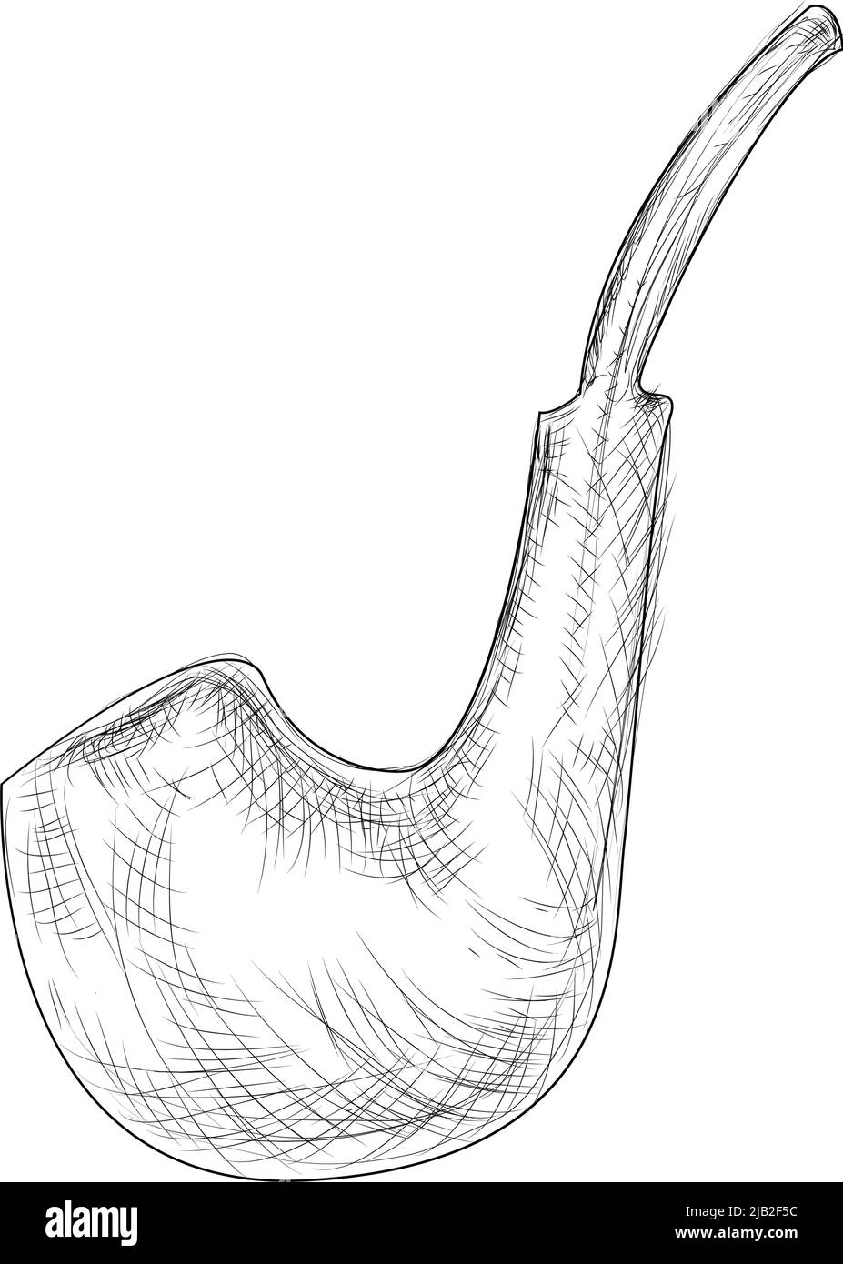 Hand drawn monochrome smoking pipe vector illustration Stock Vector ...