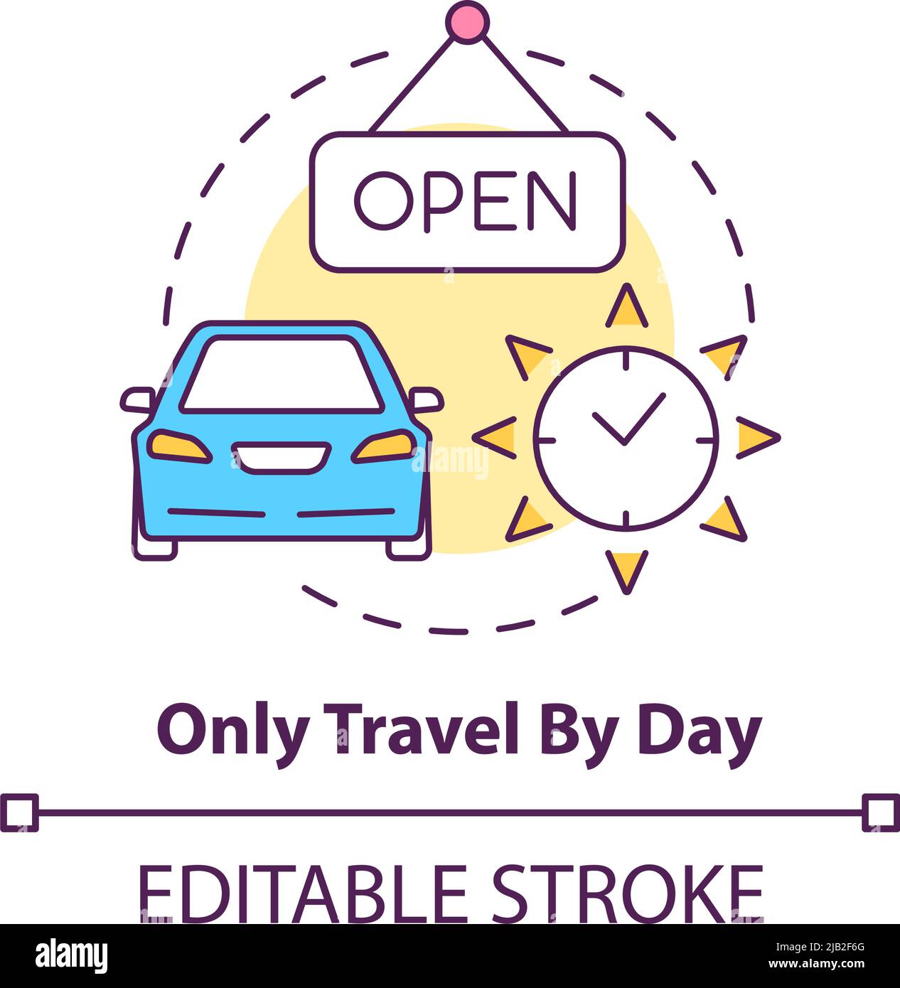 Only travel by day concept icon Stock Vector Image & Art - Alamy