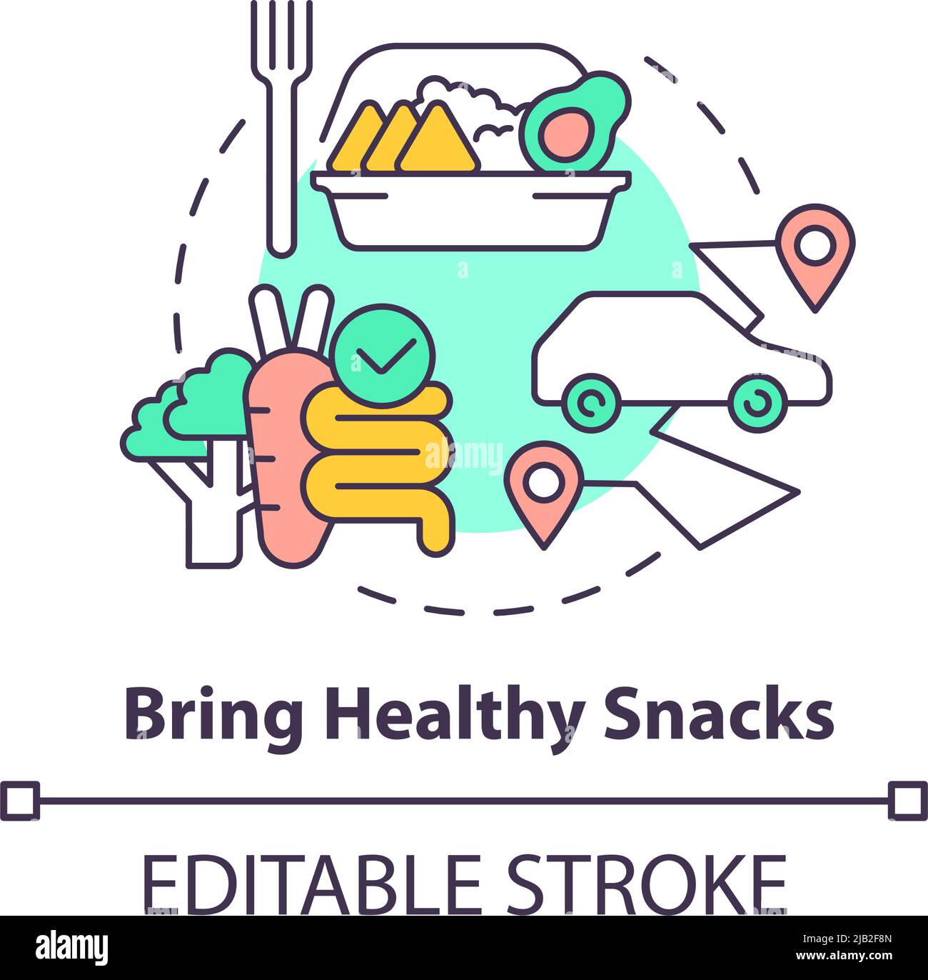 Bring healthy snacks concept icon Stock Vector Image & Art - Alamy