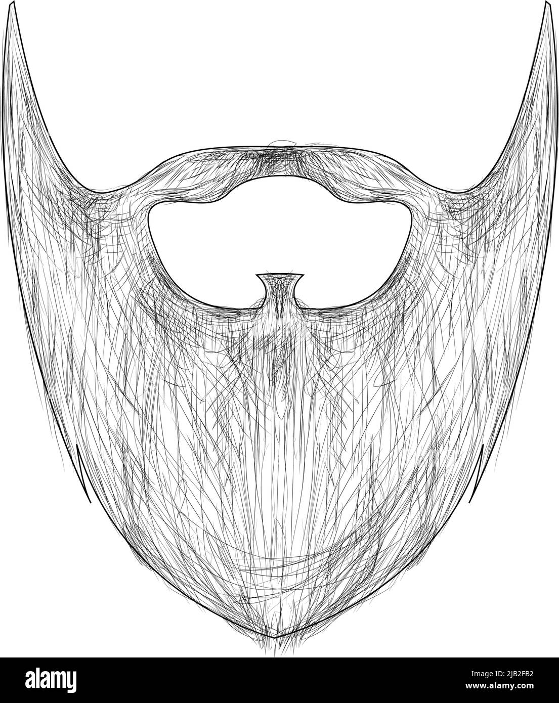 Hand drawn hipster beard and moustache element vector illustration ...