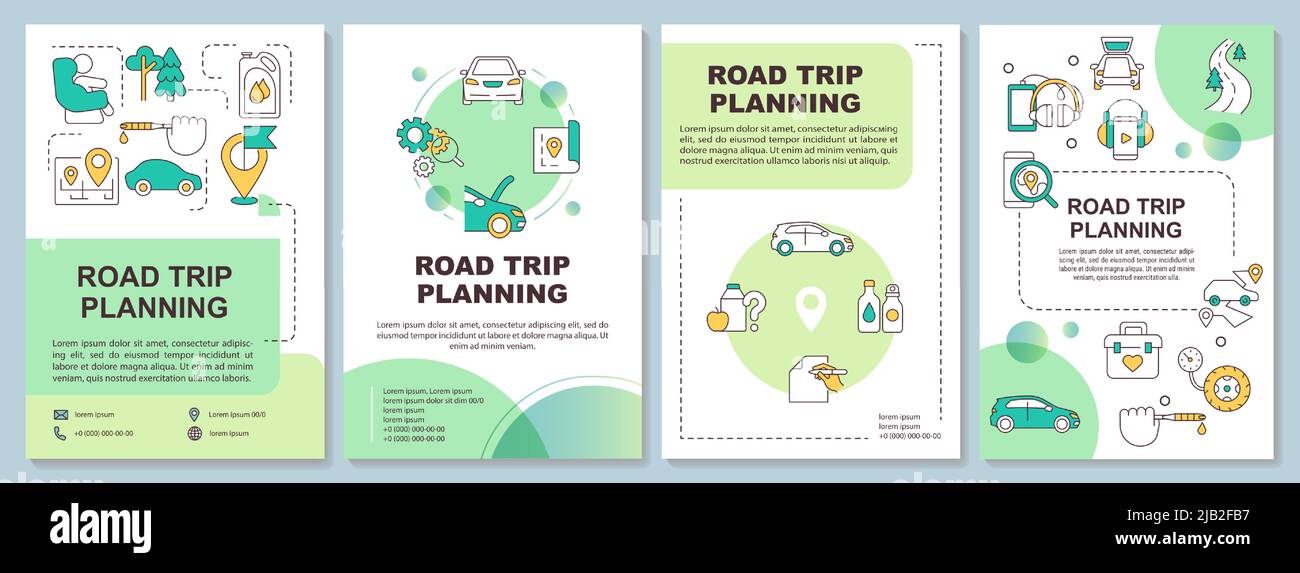 Road trip planning green brochure template Stock Vector Image & Art - Alamy