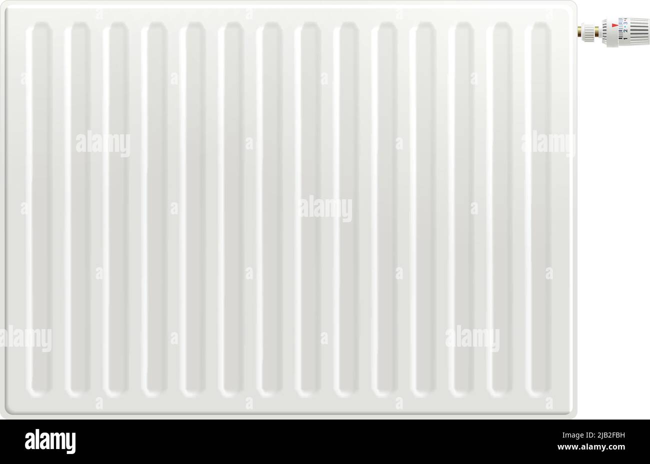 Realistic white indoors heating radiator isolated on white background ...