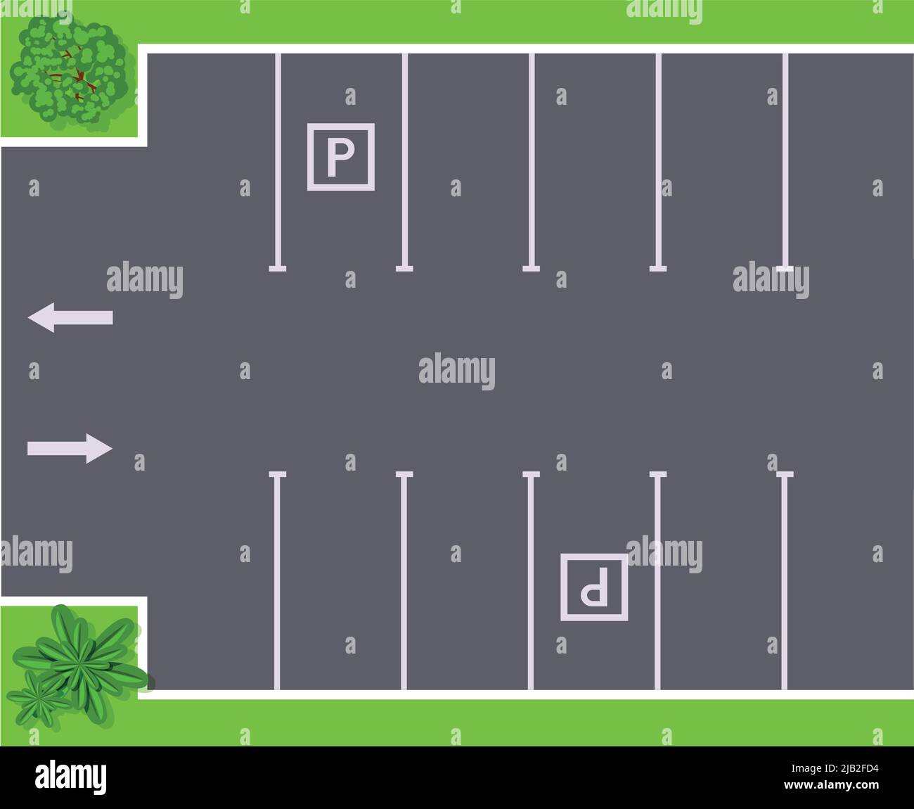 Aerial view car parking lot Cut Out Stock Images & Pictures - Alamy