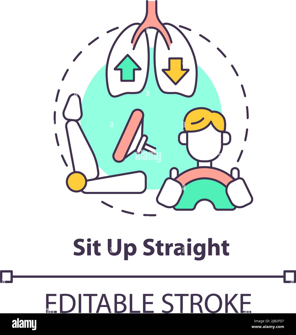 Sit up straight concept icon Stock Vector Image & Art - Alamy