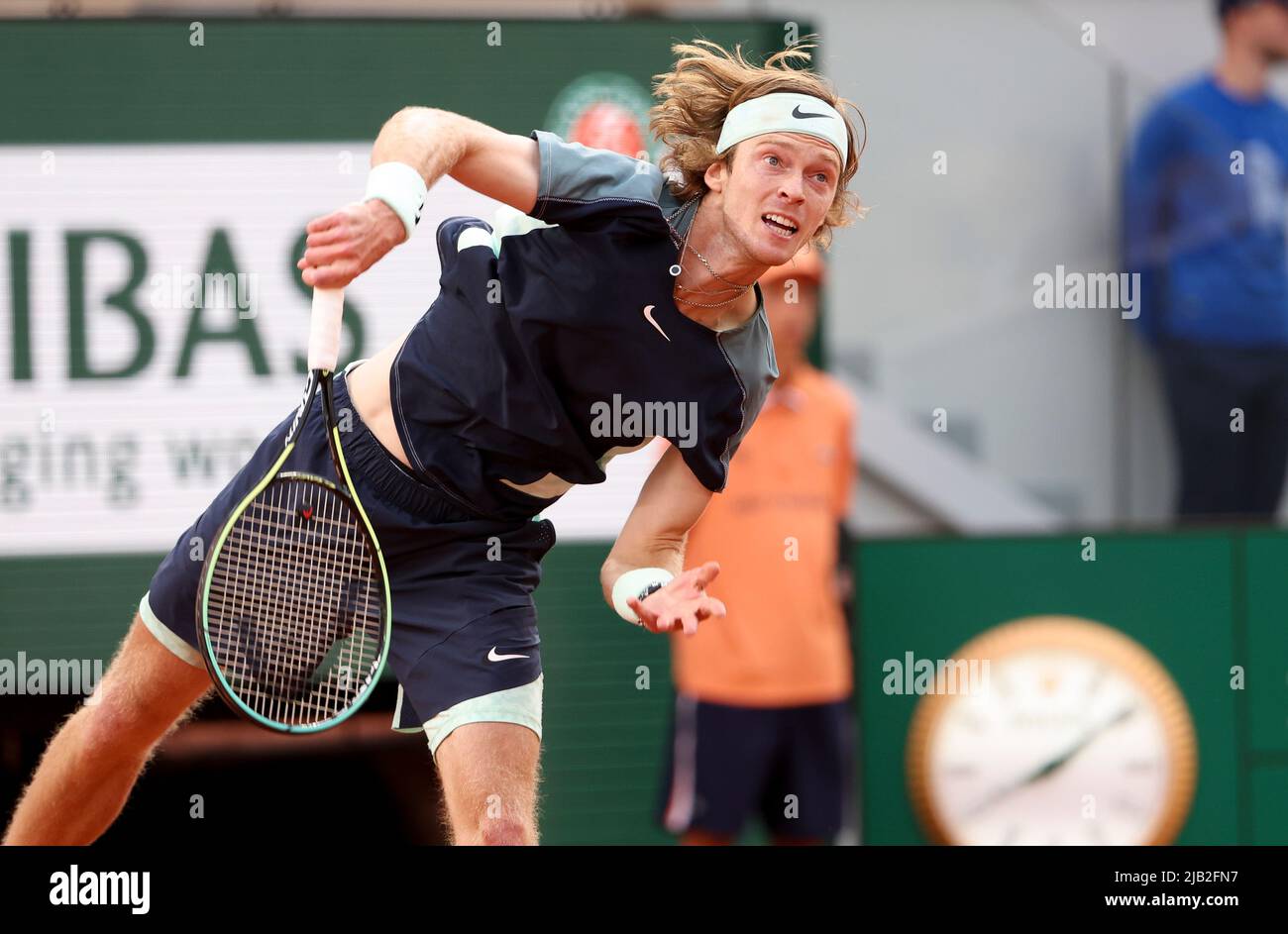 Andrey Rublev of Russia during day 11 of Roland-Garros 2022, French ...