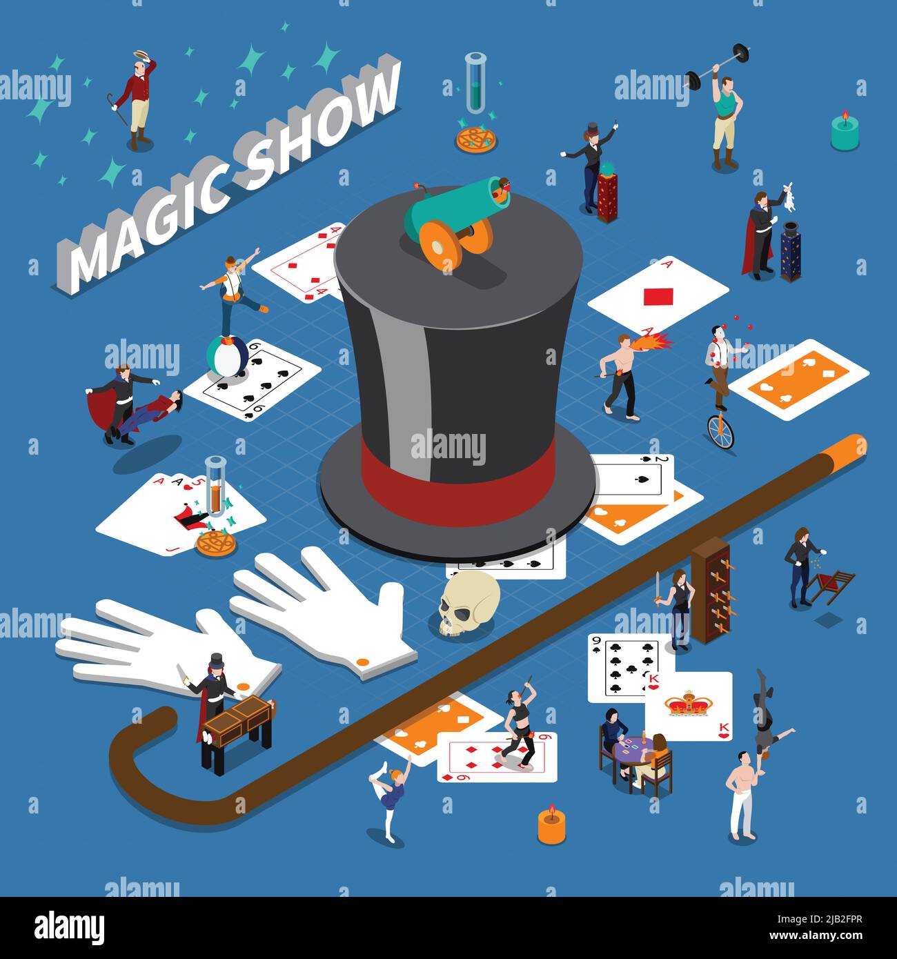 Playing cards magic tricks Stock Vector Images - Alamy