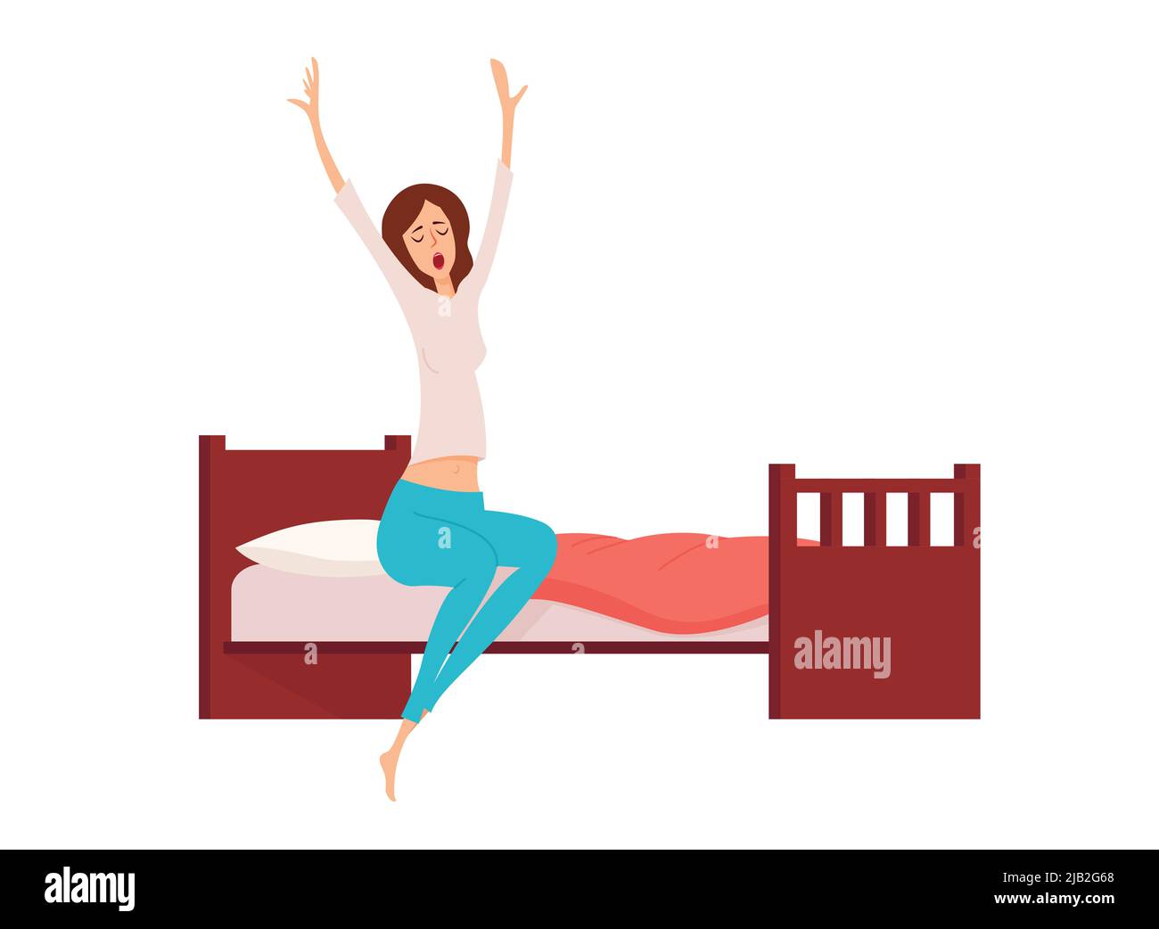Girl napping on bed Stock Vector Images - Alamy