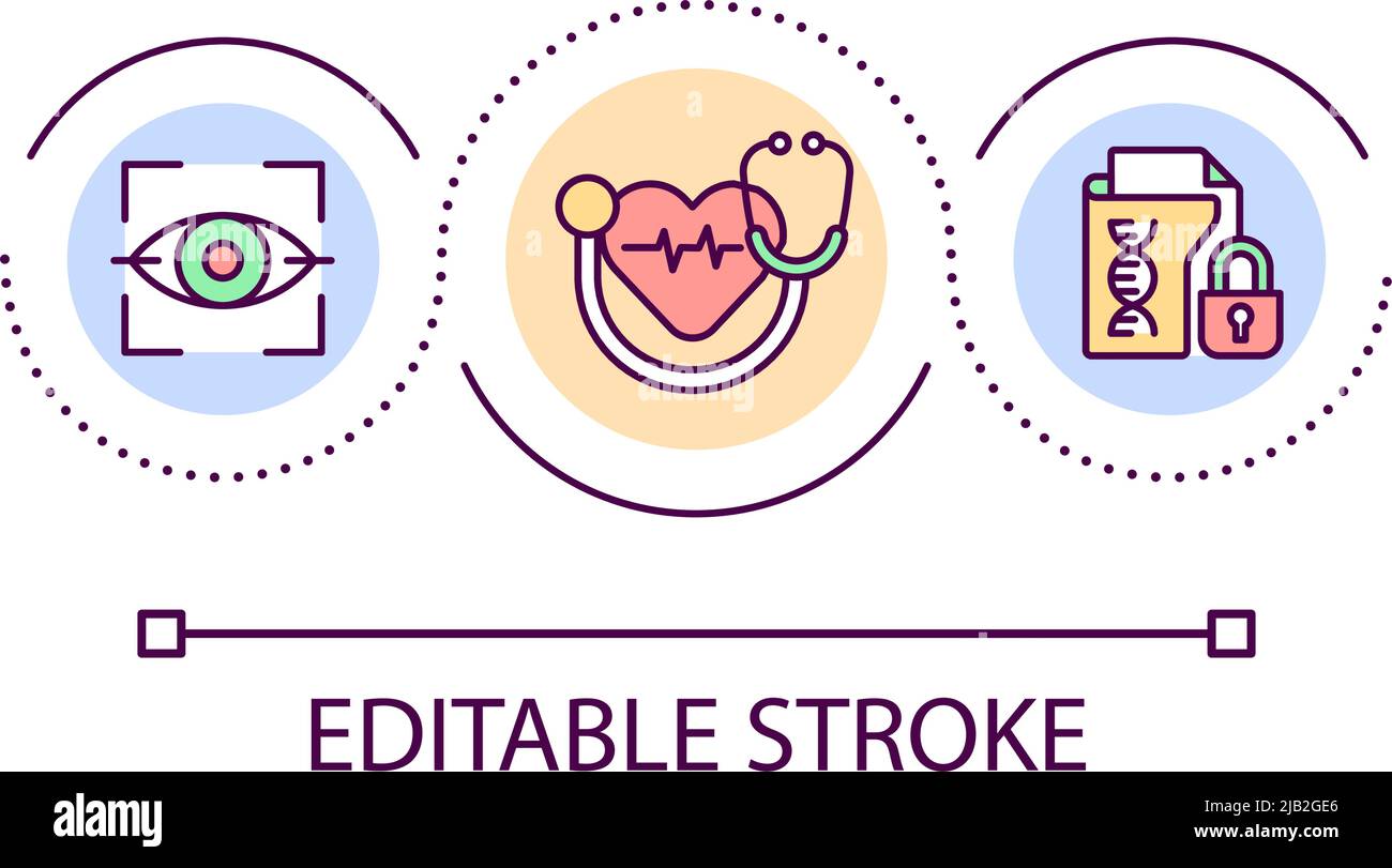 Biometrics data in healthcare loop concept icon Stock Vector Image ...