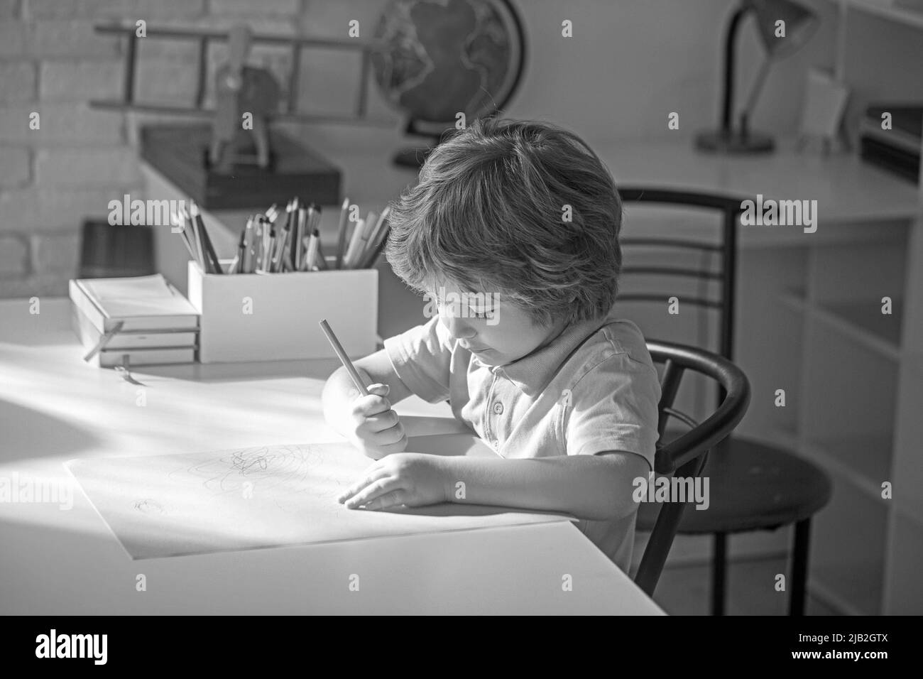 Student drawing classroom Black and White Stock Photos & Images - Alamy