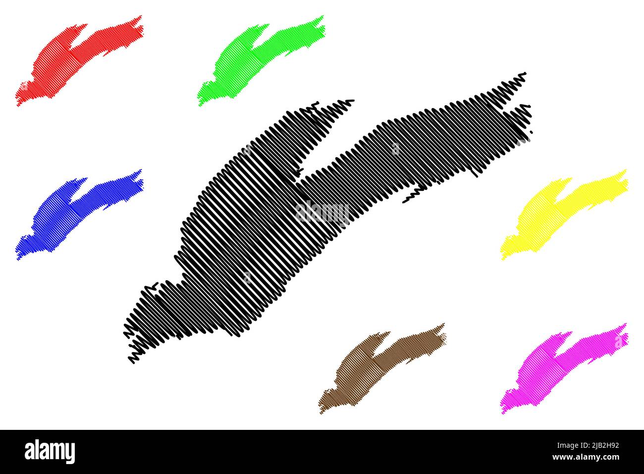 Alsta island (Kingdom of Norway) map vector illustration, scribble ...