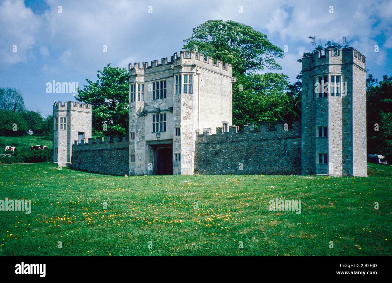 Elizabethan gatehouse of Old Shute House (aka Shute Barton), located at ...