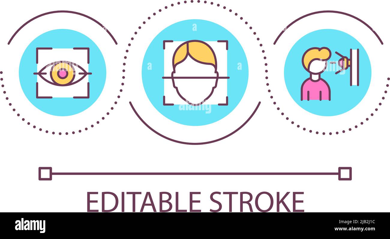 Facial recognition system loop concept icon Stock Vector Image & Art ...