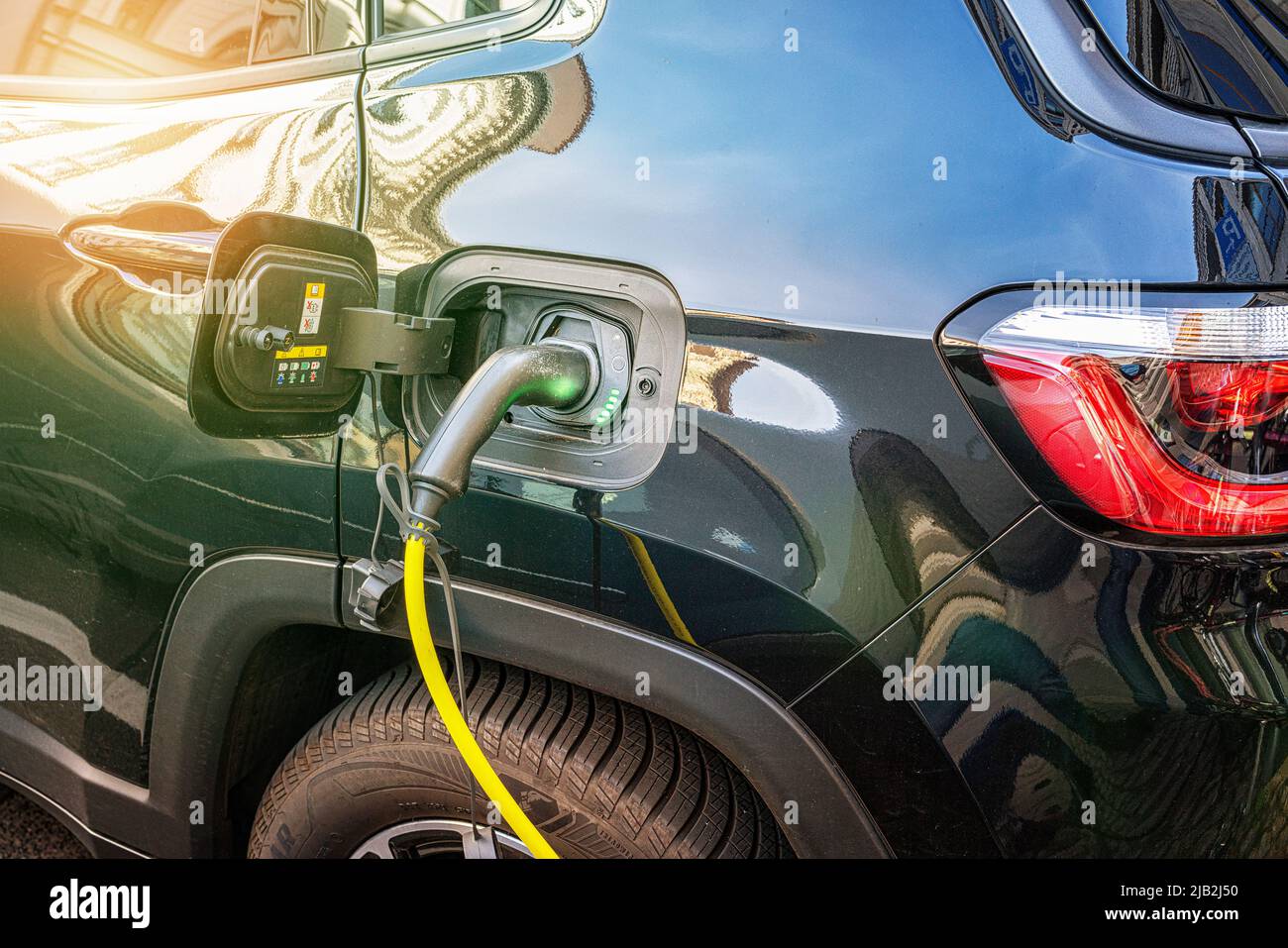 Electric car charging station in the city, Berlin, Germany Stock Photo ...